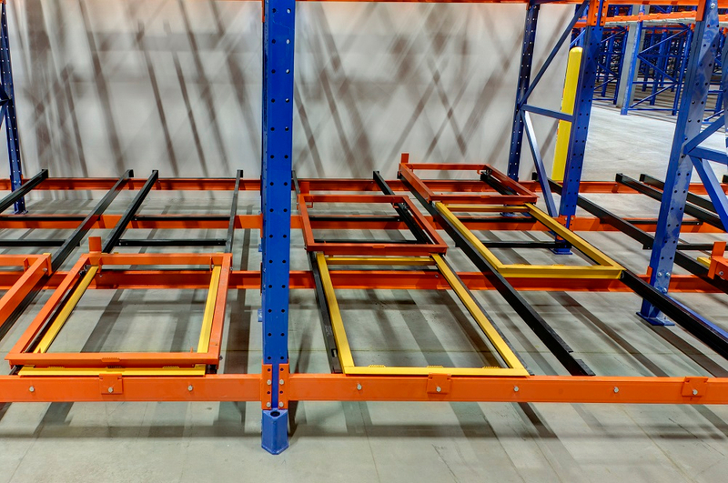 Push Back Rack - High Density Rack System - Buy Heavy duty pallet rack ...